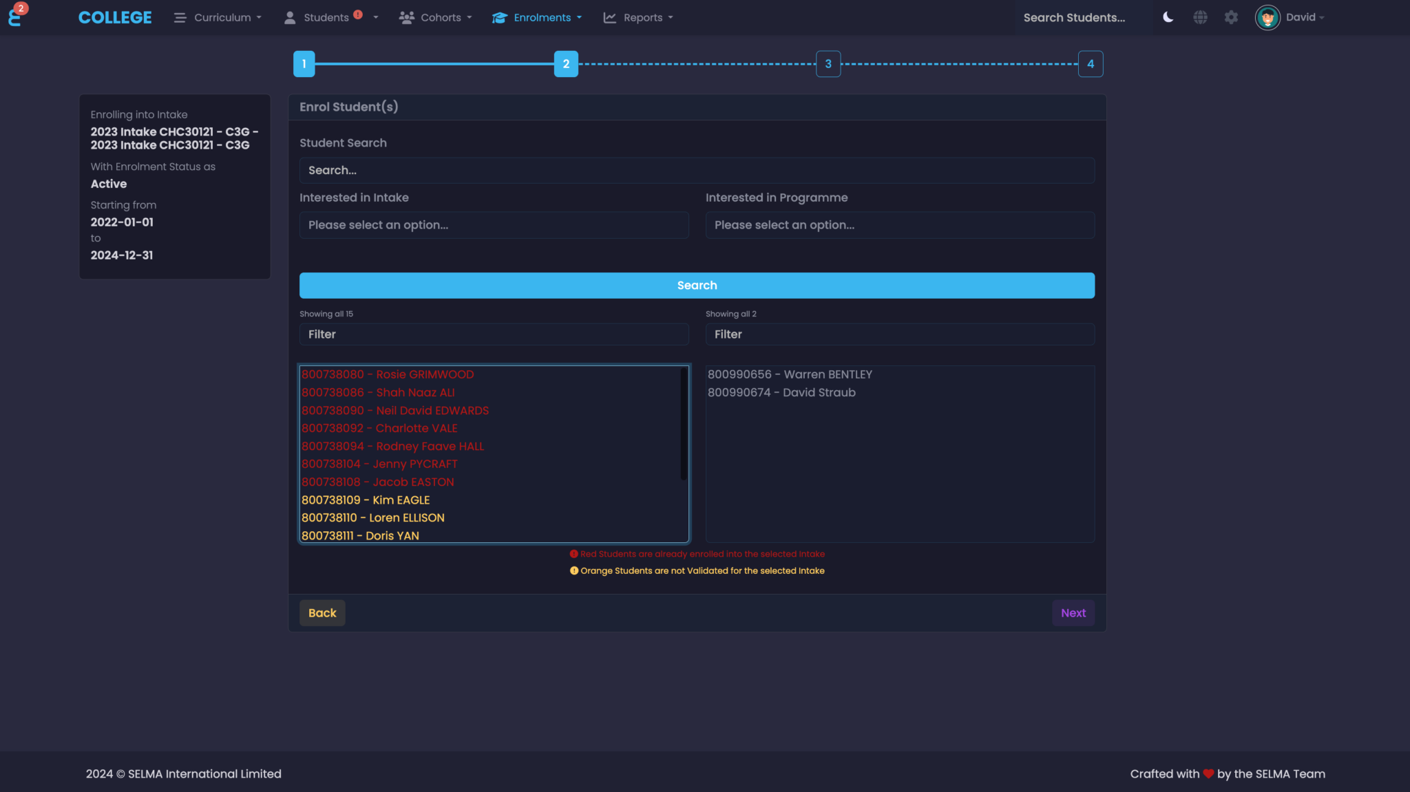 Student Administration - SELMA SIS