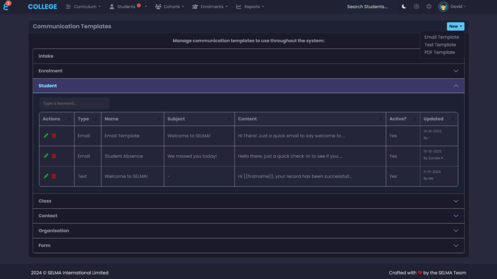 Communication - SELMA SIS