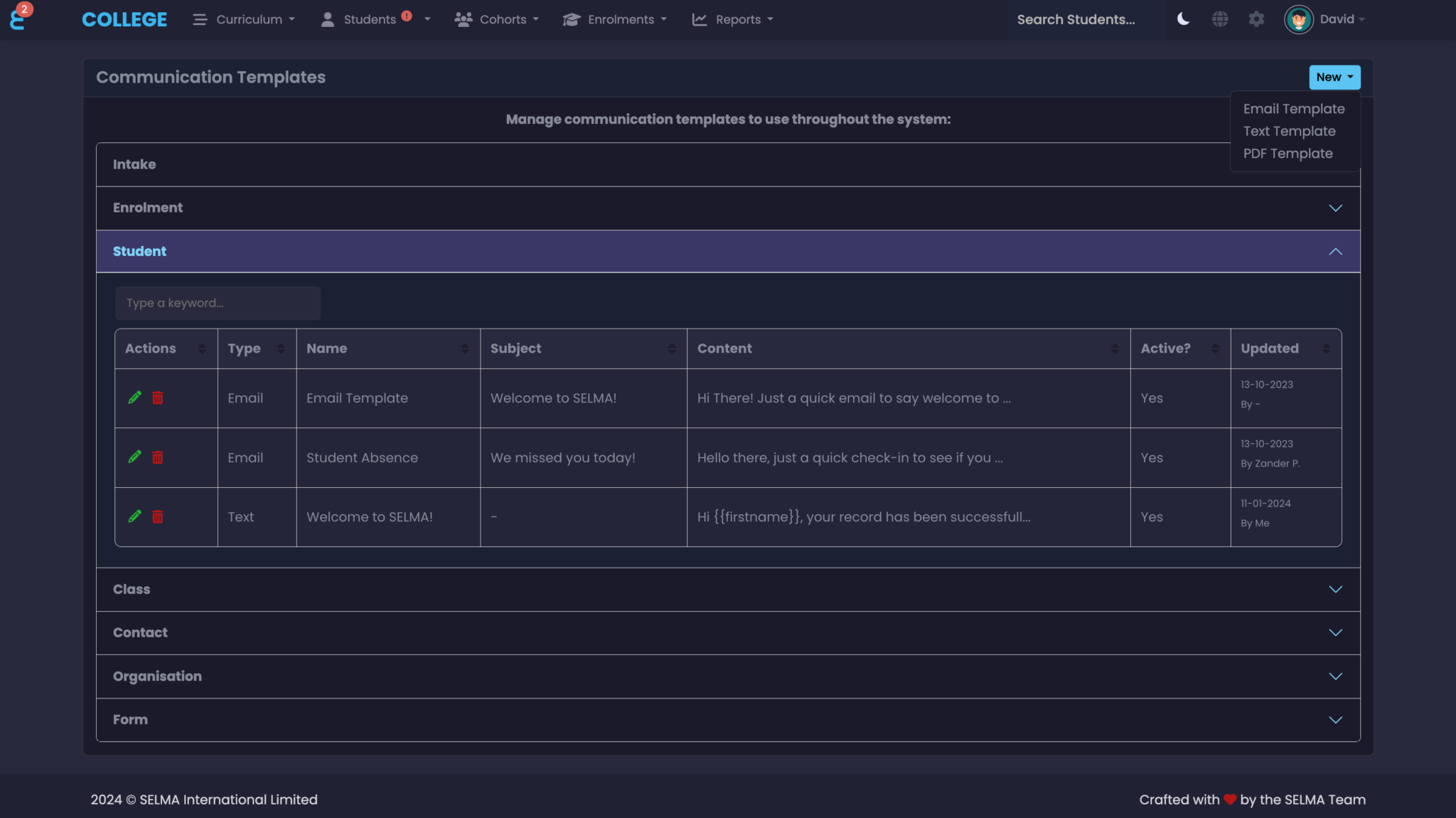 Communication - SELMA SIS