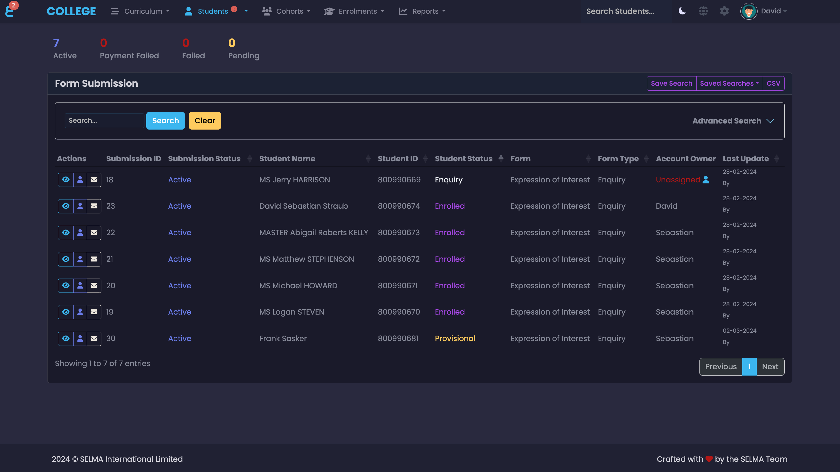 Enquiries Management - SELMA SIS