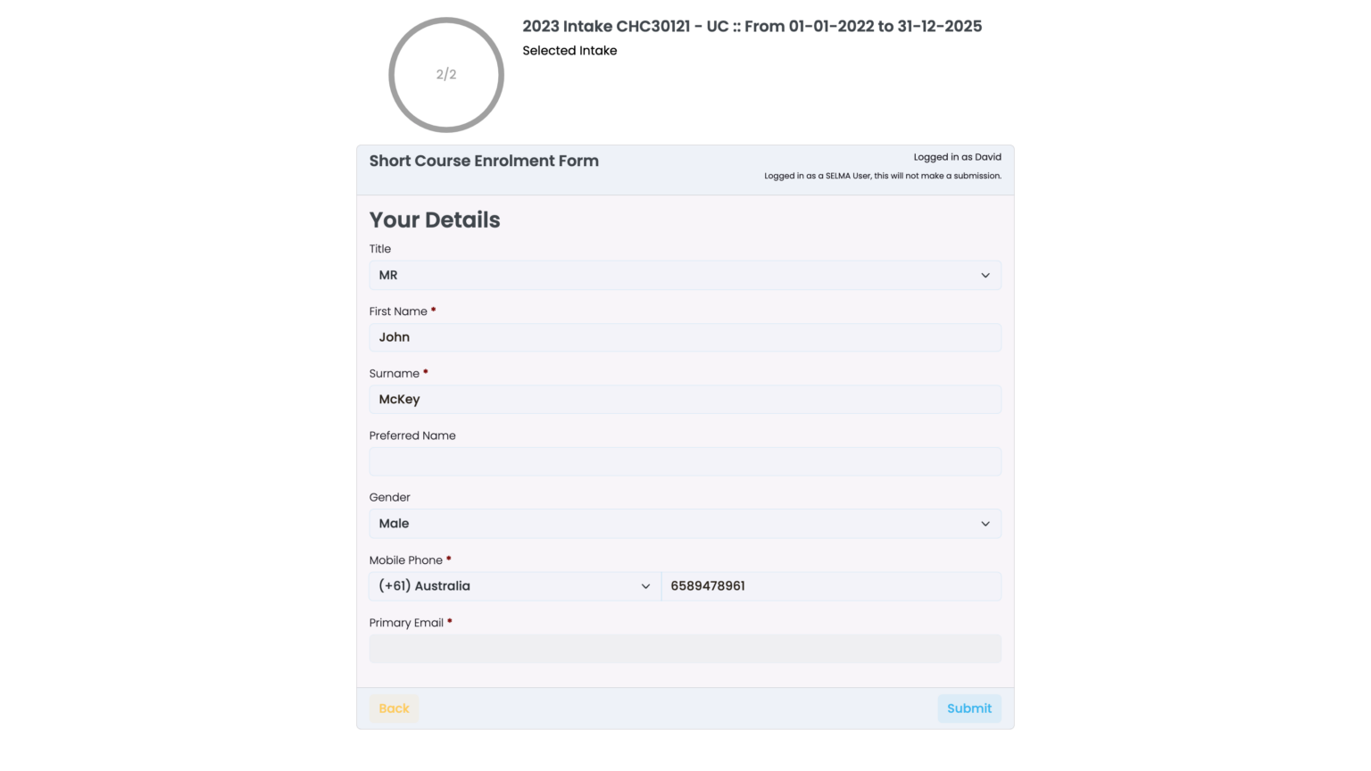 Student Administration - SELMA SIS